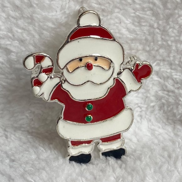 Jewelry | Santa Clause Candy Cane Christmas Holiday Pin Brooch Pendant ...